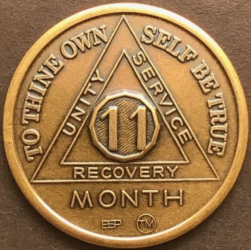 11 Month Sobriety Chip BRONZE