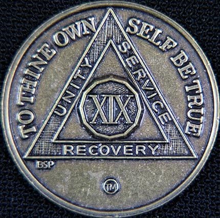 19 Year Bronze Sobriety Chip