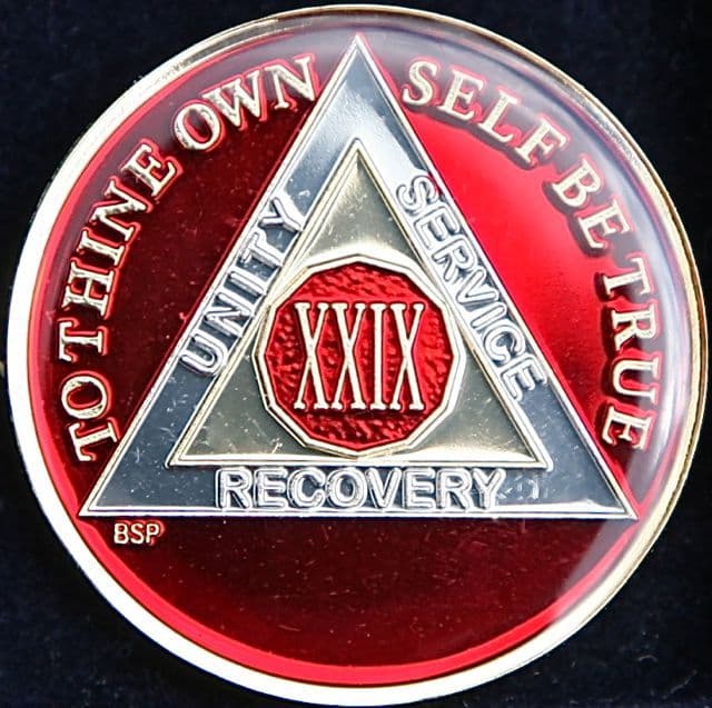 29 Year Mandarin Red Tri Plate