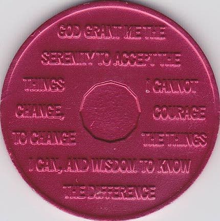 5 Month Sobriety chip Aluminium Red