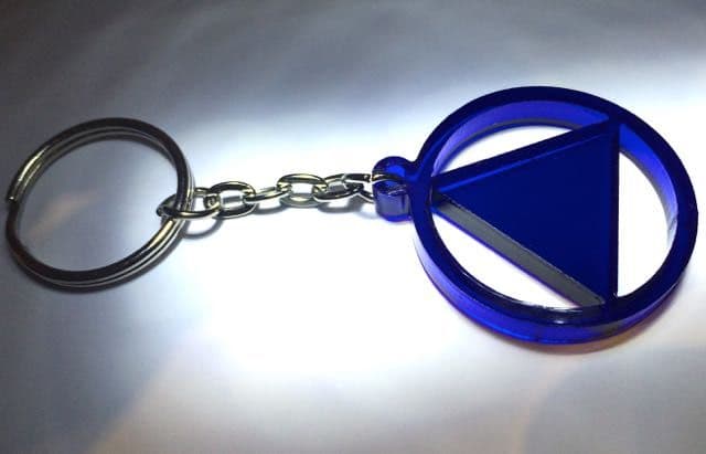 Clear Blue AA Symbol Keyring