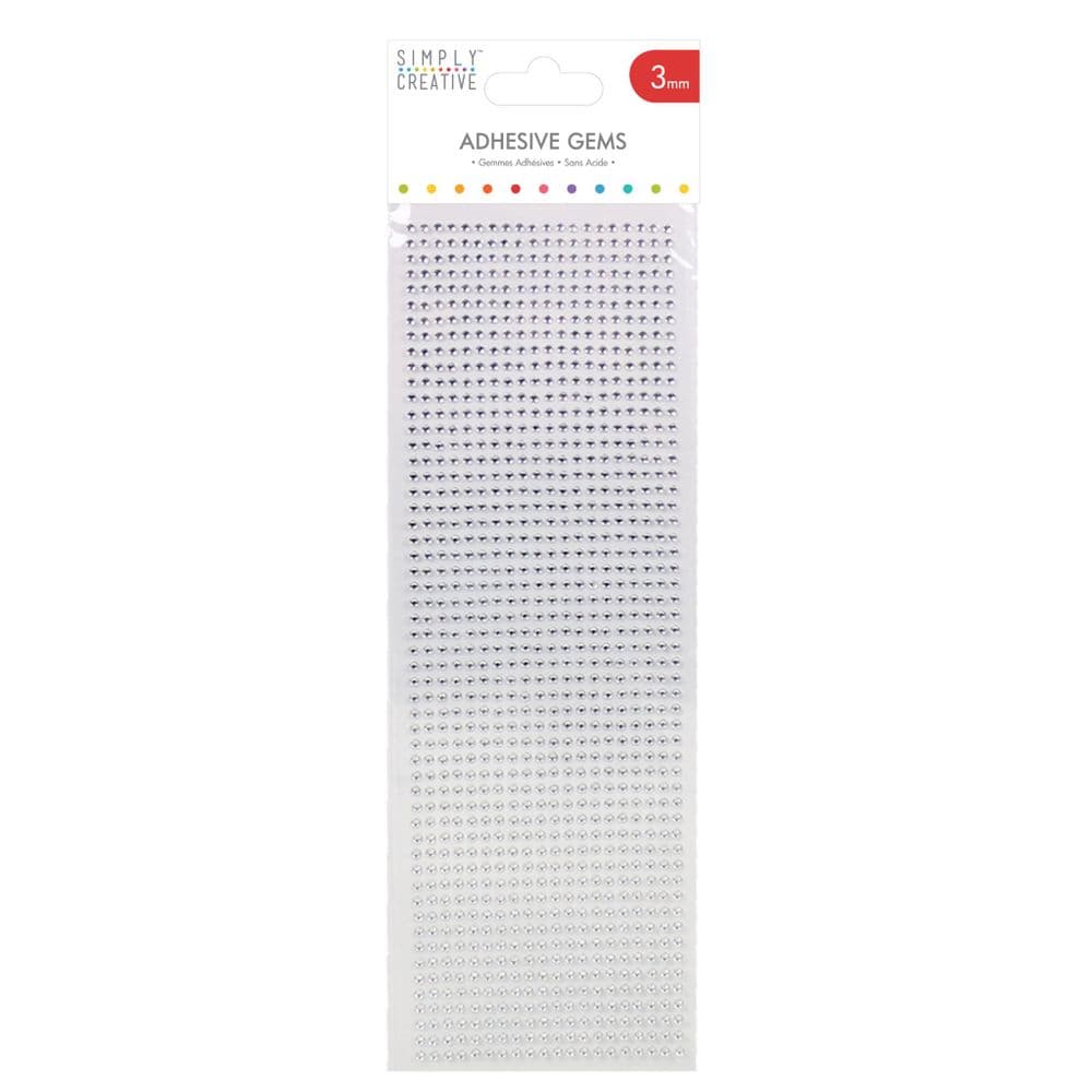 3mm Silver Self Adhesive Gems By Simply Creative