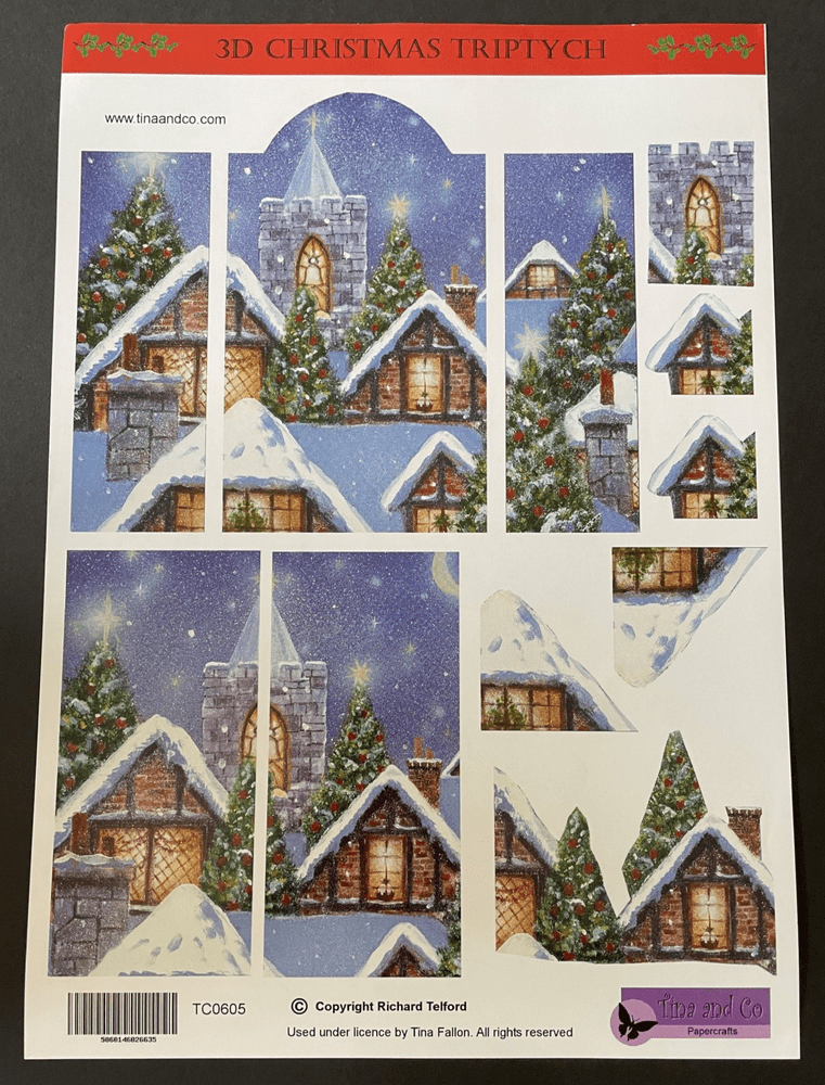 Christmas Church 3D Triptych