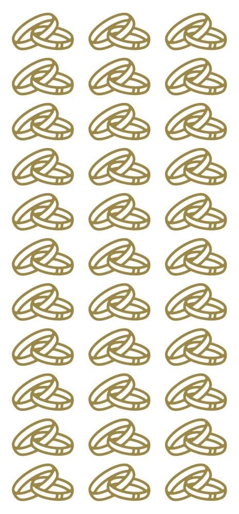 Classic Wedding Rings Gold Peel-Off Stickers By JEJE Produkts