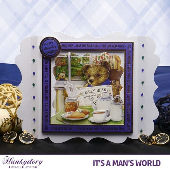 Good Morning Mr Bear - It s A Man s World Luxury Topper Set By Hunkydory