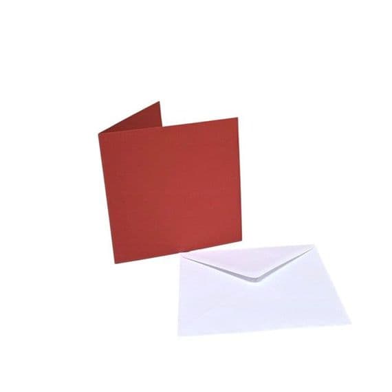 Pink Frog Crafts 6" x 6" True Red Cards & Envelopes 20 Pack