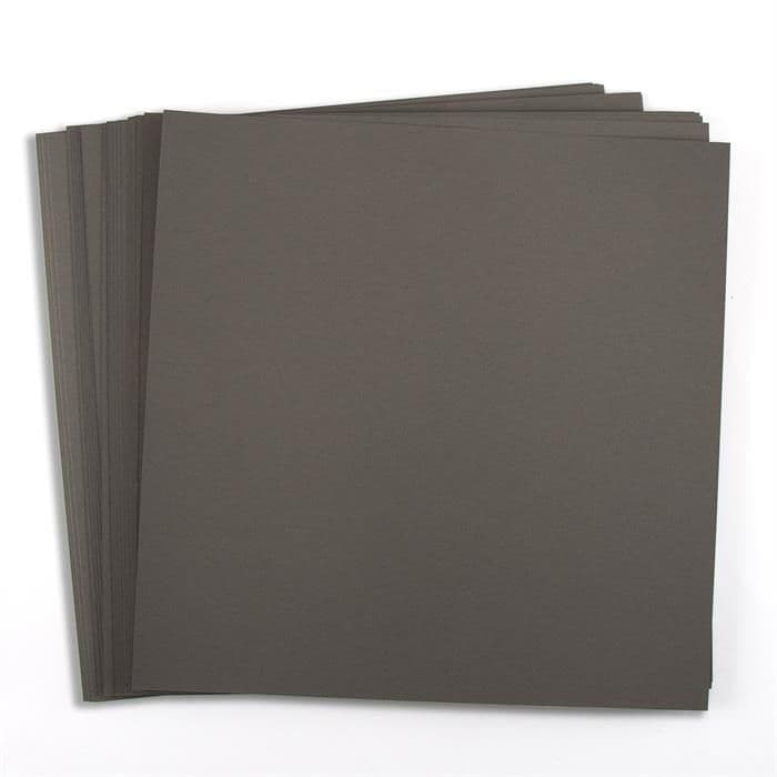 Pink Frog Crafts True Dark Grey Card 290gsm 25 12" x 12" Sheets