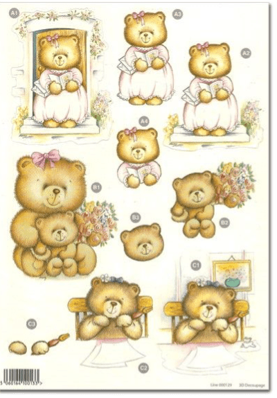 Teddy Bears 3D Die-Cut Decoupage