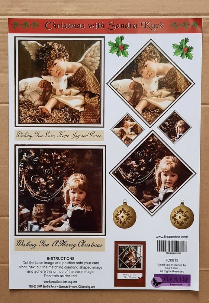 Vintage Christmas Diamond Stacker Decoupage By Tina and Co