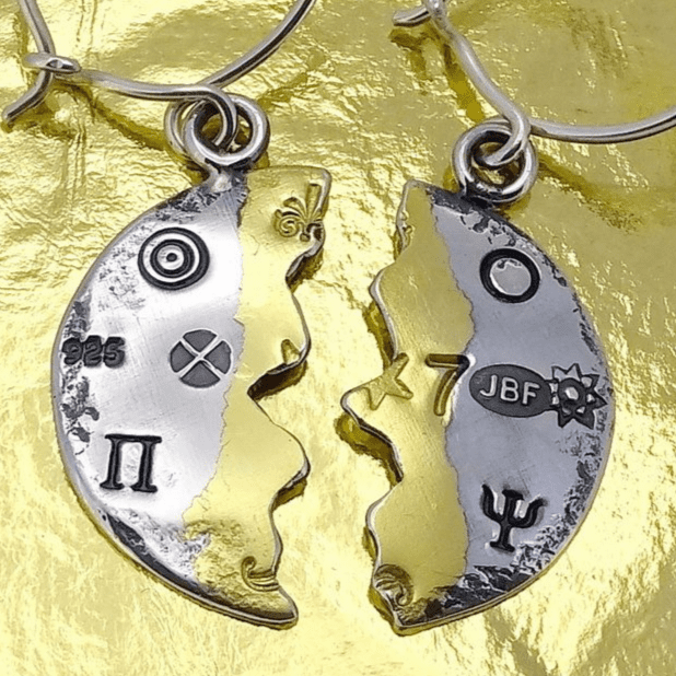 Keum boo small halved earrings by John & Dawn Field