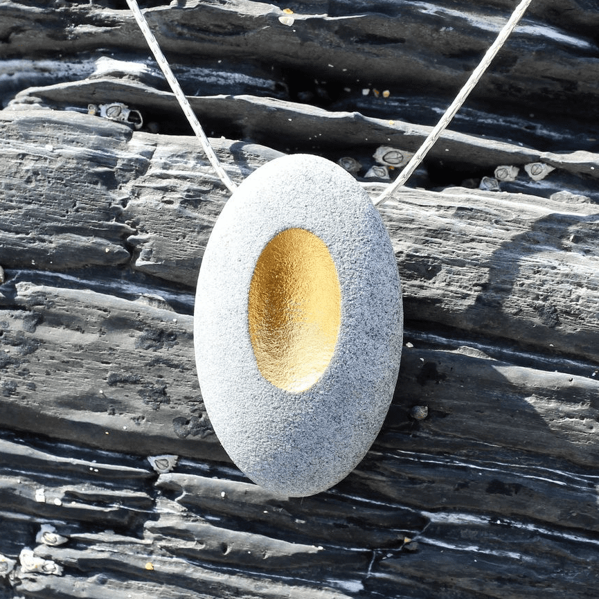 Pebble pendant with sterling silver chain Hepworth