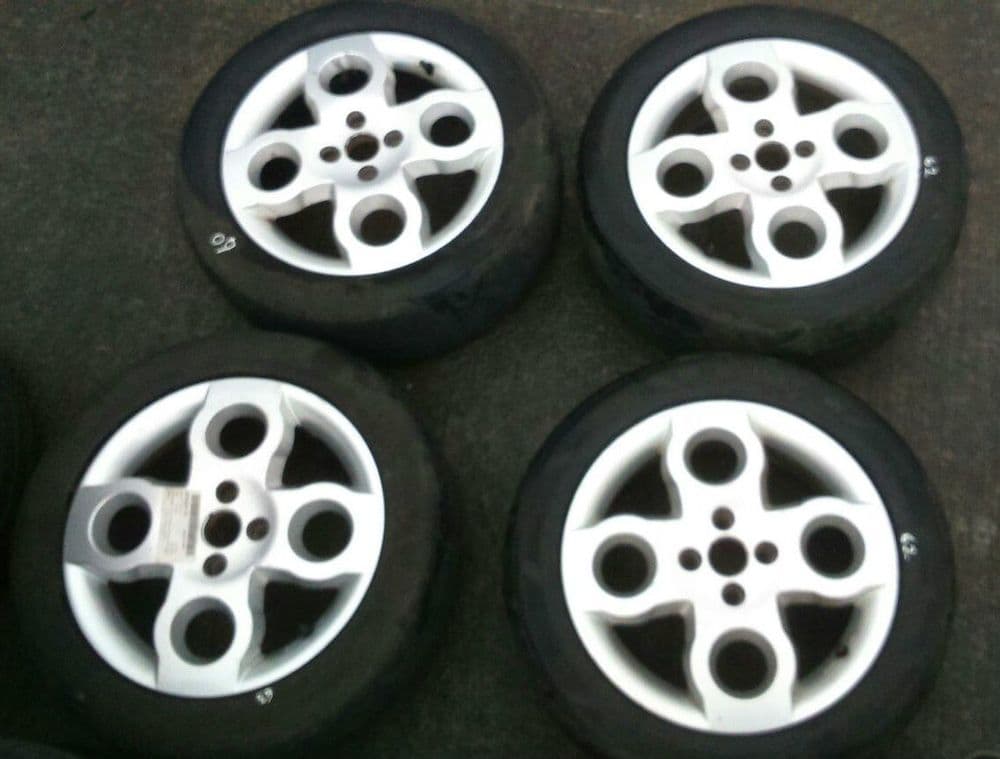 SET OF 15" 4 STUD ALLOY WHEELS WITH TYRES FOR A RENAULT CLIO / MODUS ...