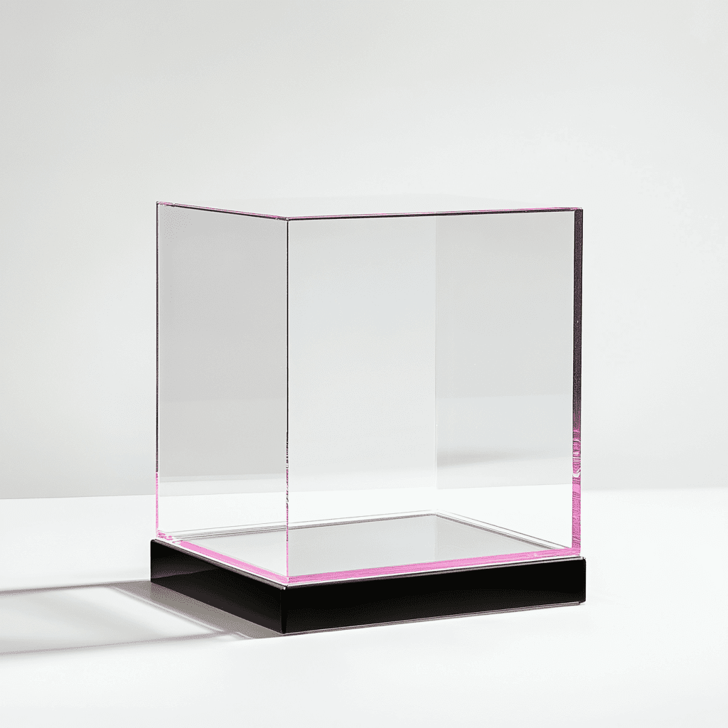 Eye-Catching Displays: 25cm Clear Acrylic Case with Black Base