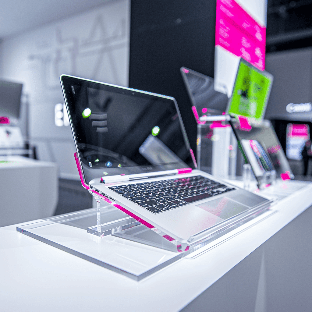 Ultimate Display Solution: Clear Acrylic Laptop Stand