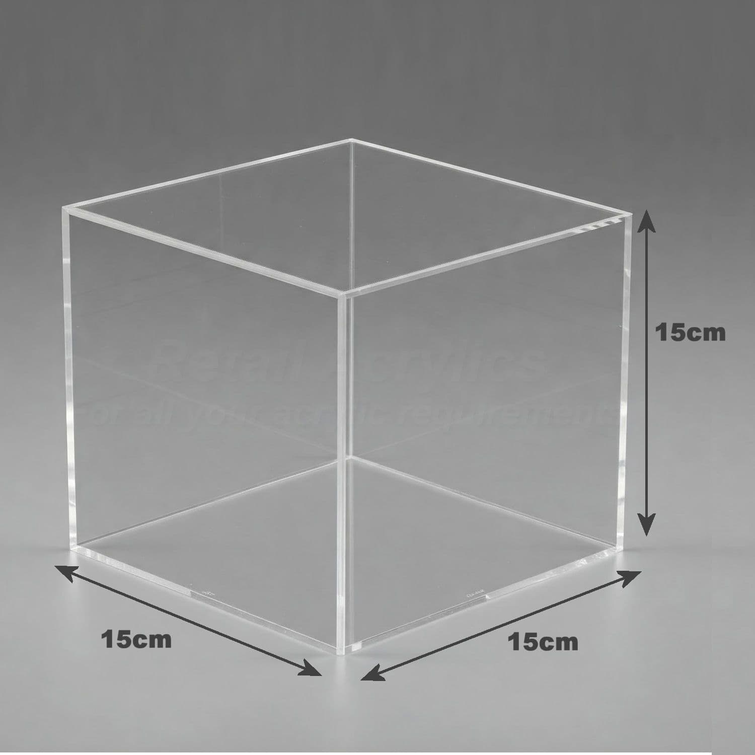 15cm - Clear Acrylic Display Cube / Box