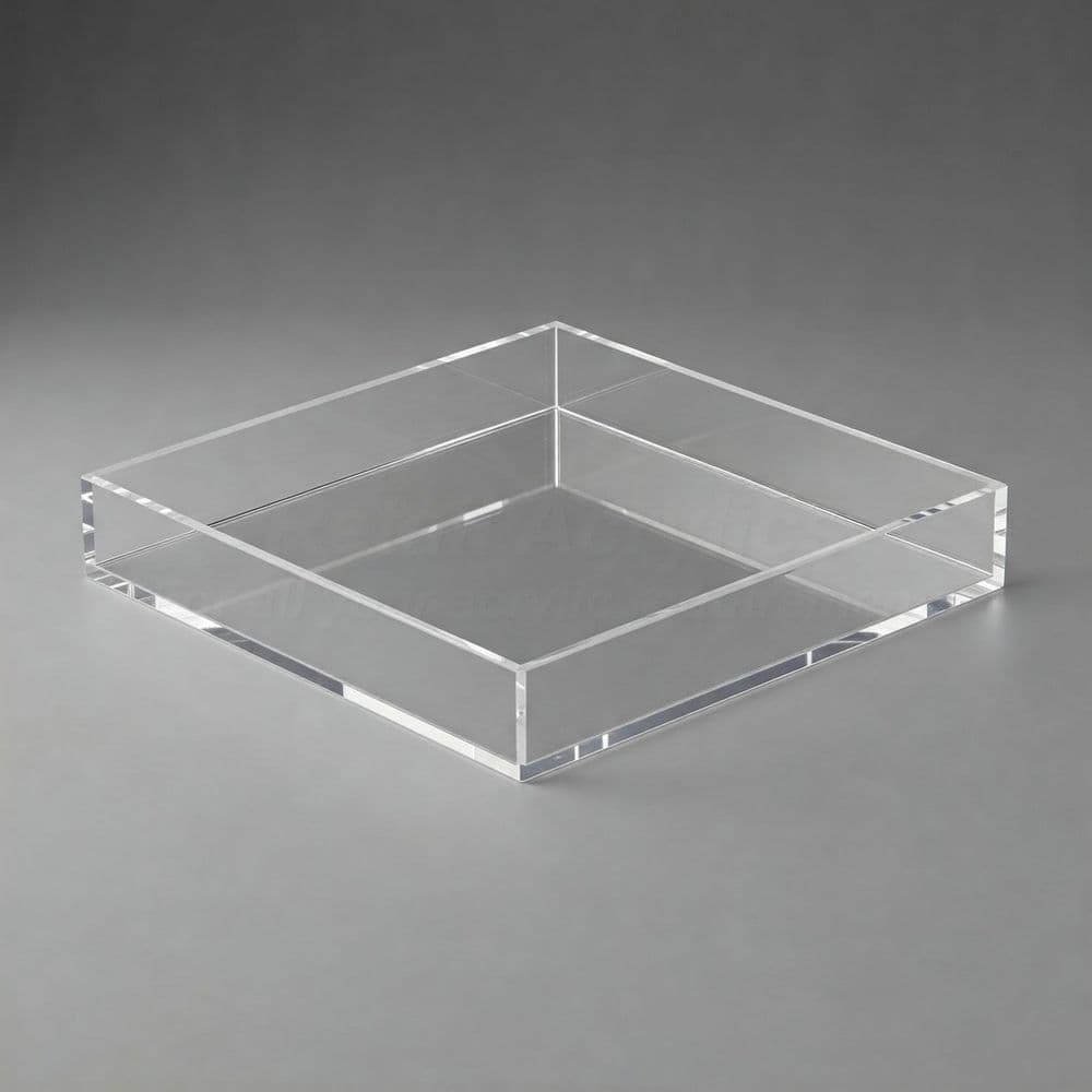 20cm Square Clear Acrylic Tray