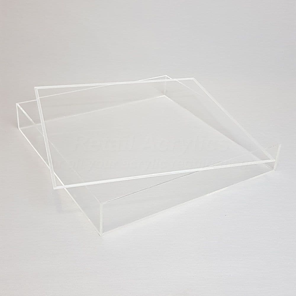 20cm Square Clear Acrylic Tray with Lid