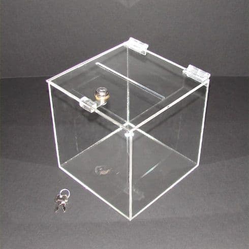 25cm Lockable Clear Acrylic Suggestion Box