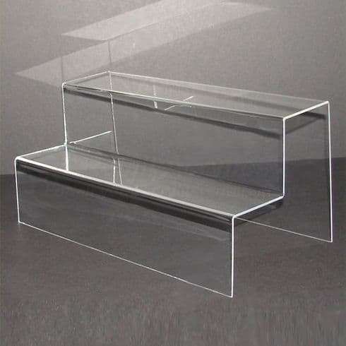40cm Wide - Clear Acrylic 2 Step Display Stand