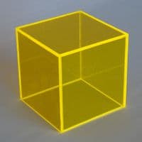 50cm - Fluorescent Yellow Acrylic Display Cube / Box