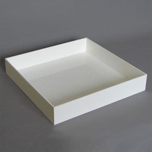 50cm Square Acrylic Tray - White