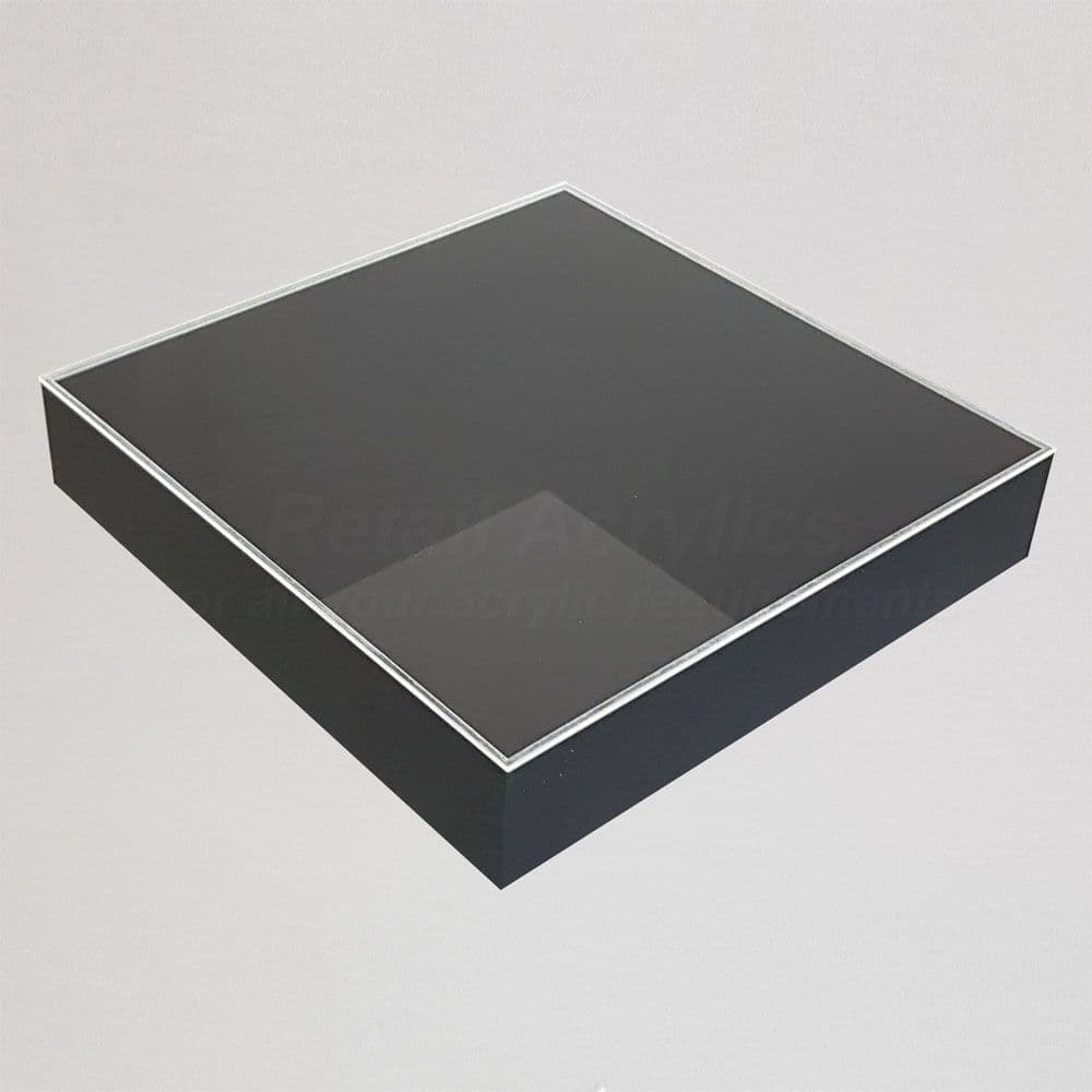 50cm Square Black Acrylic Tray with Lid