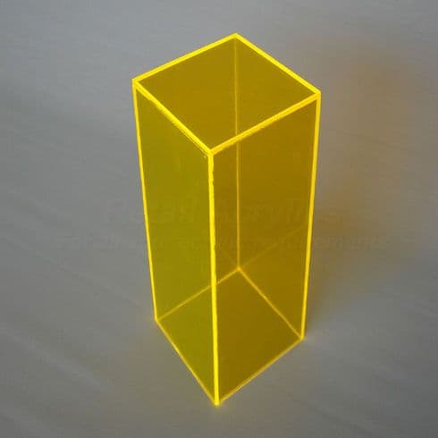 50cm Tall - Fluorescent Yellow Acrylic Pedestal / Plinth