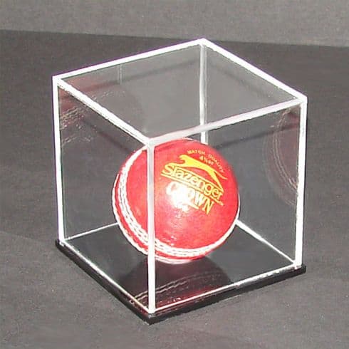 Cricket Ball Display Case with Black Base