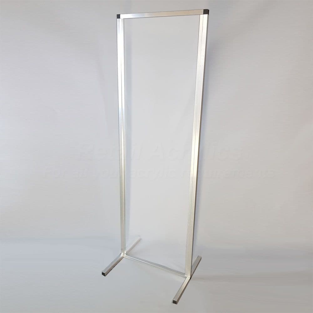 Free standing Sneeze Guard Screen Clear 100cm wide
