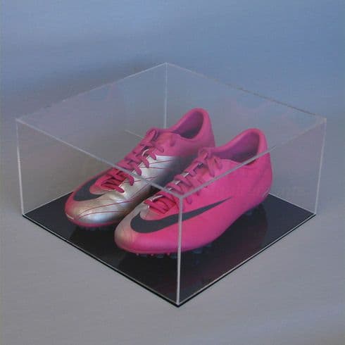Pair of Football Boot - Display Case with Black Base