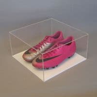 Pair of Football Boot - Display Case with White Base