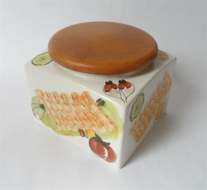 Vintage Kitchen Mid Century Toni Raymond Pottery Crispbread Storage Jar ...