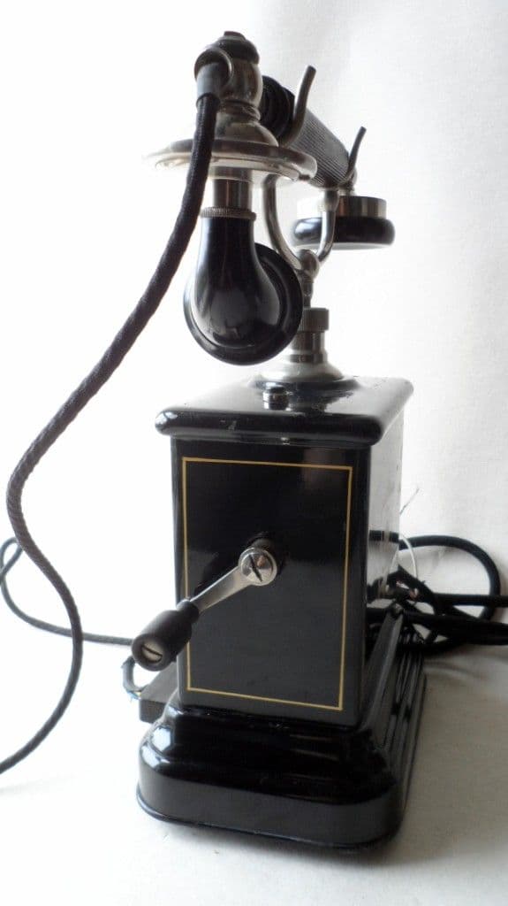 Antique Black Jydsk Telefon Aktieselskab Danish Hand Crank Table Top ...