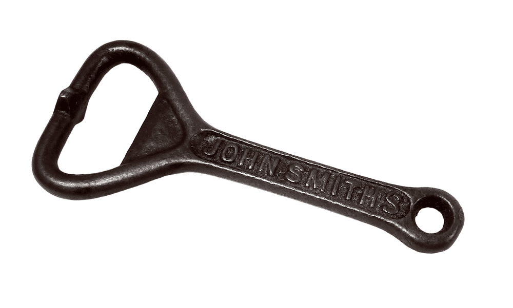 Antique Cast Iron Crown Cork Bottle Opener John Smiths Magnet Ales ...