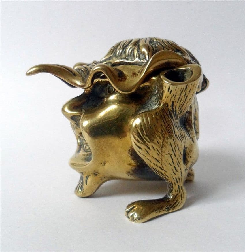 Antique Desk 19th Century Brass Grotesque Anthropomorphic Devil Imp ...