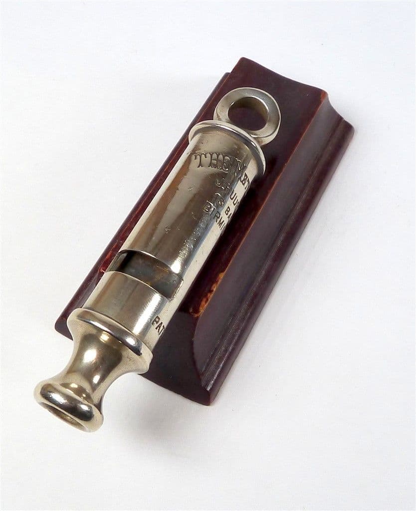 Antique J Hudson Co 13 Barr Street Birmingham Metropolitan Patent Diaphragm Police Whistle GSW 1907