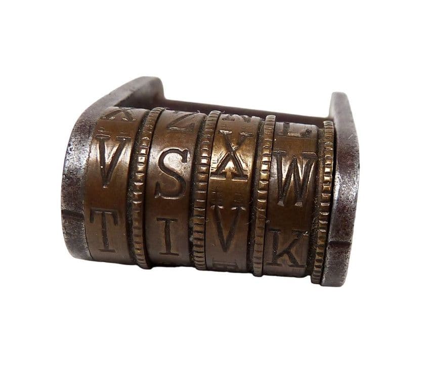 Antique Victorian Combination Brass Padlock Word Lock Circa 1880s ...