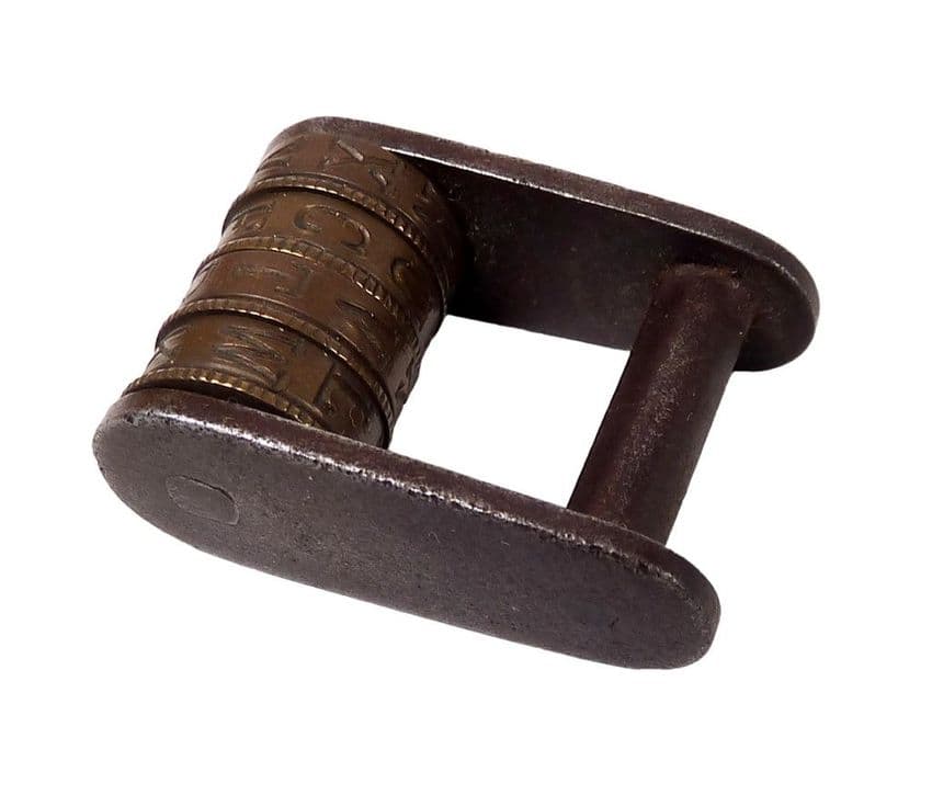 Antique Victorian Combination Brass Padlock Word Lock Circa 1880s ...