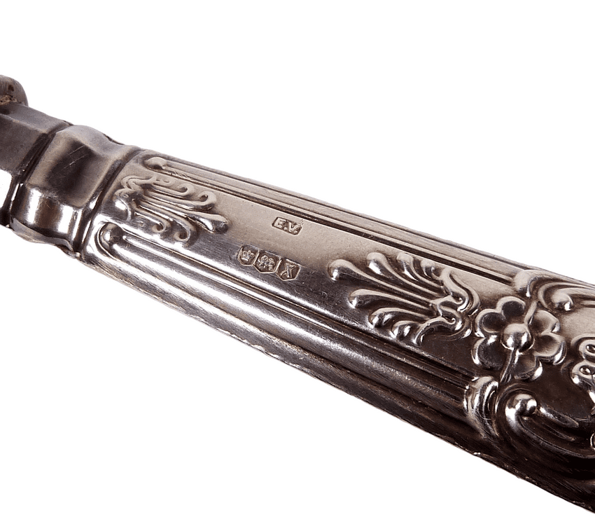 Antique Vintage Boxed Sterling Silver & Stainless Cake Knife Emile ...