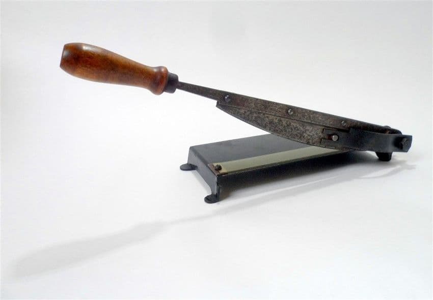 Antique Vintage Desk Office Cast Iron Paper Trimmer Guillotine Cutter ...