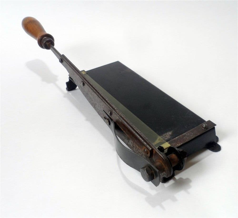 Antique Vintage Desk Office Cast Iron Paper Trimmer Guillotine Cutter ...