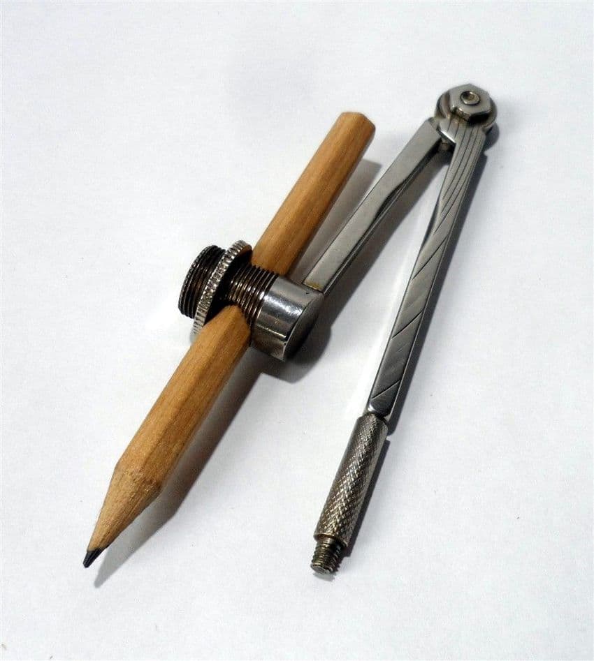 HTF Vintage Antique English NP Solid Brass Helix Drawing Pencil Compass ...