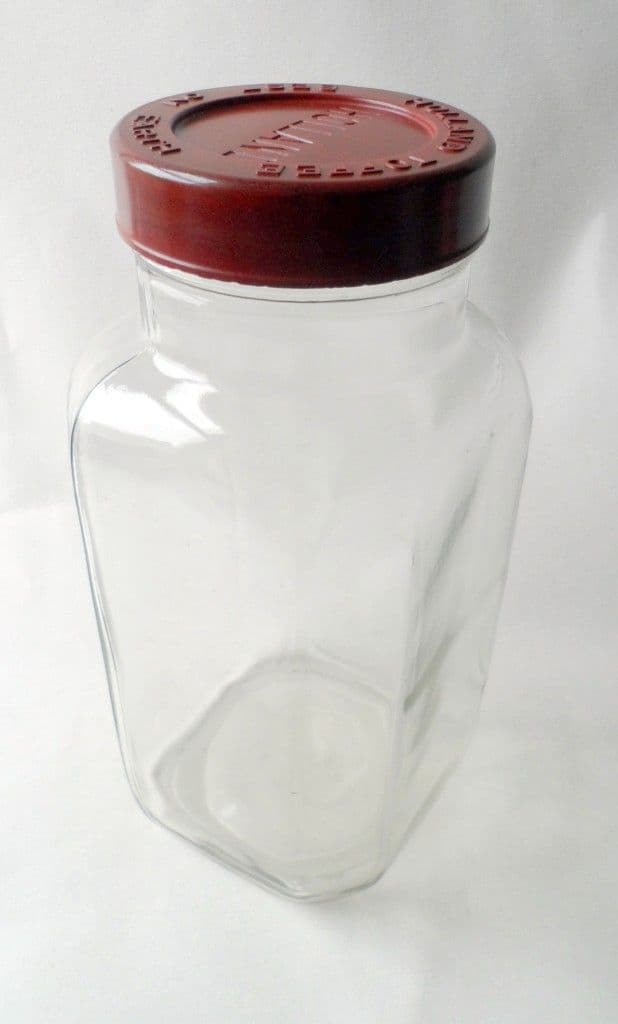 HTF Vintage Glass Bakelite Sweet Shop Storage Jar Holland Toffee ...