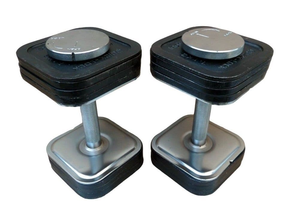 Ironmaster Quick-Lock Adjustable Dumbbell Set 45lbs 20kg Physical ...