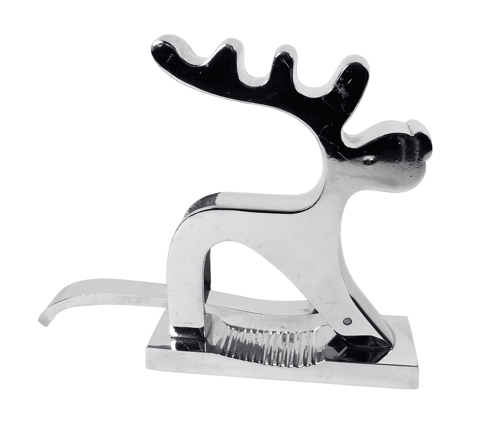 Post Vintage Chrome Figural Reindeer Nutcracker Nut Cracker Christmas ...