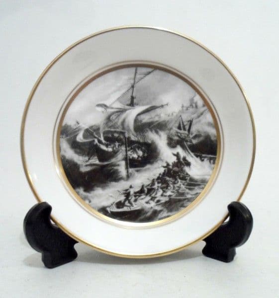 Vintage 1974 Royal Worcester Small Plate Pin Dish Schooner John Slater ...