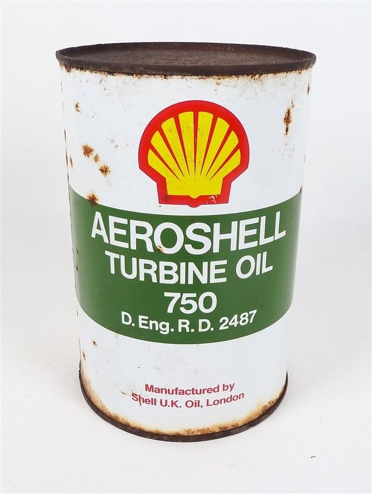Vintage Aviation Garage Tin Unused Sealed Shell Aeroshell Turbine Oil ...