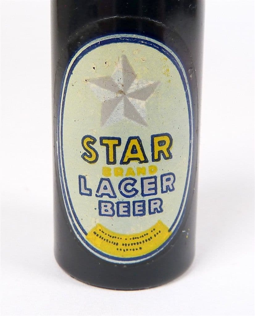 Vintage Bar Metal Figural Push Button Bottle Opener Star Lager Beer ...