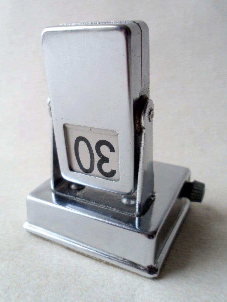 Vintage Desk Office Chrome Plate Rectangular Perpetual Metal Flip ...