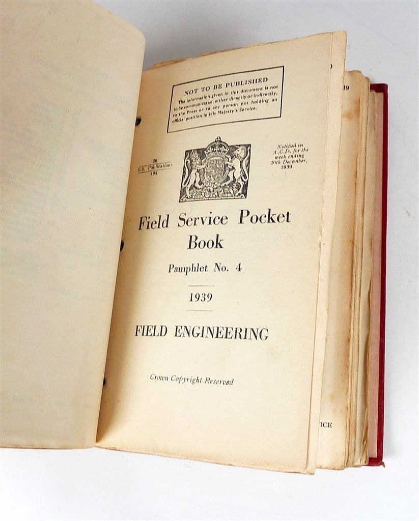 Vintage Field Service Pocket Book 1938 c/w 12 Pamphlets WW2 Military ...